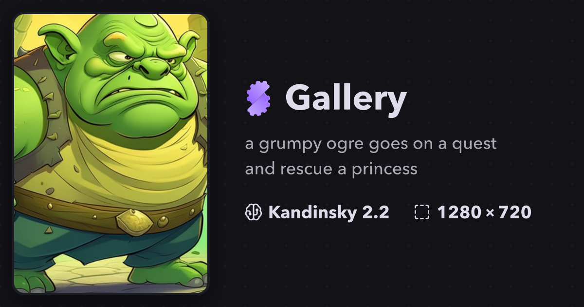"a grumpy ogre goes on a quest and res..." | Gallery | Stablecog