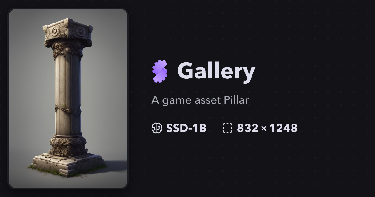 "A game asset Pillar" | Gallery | Stablecog