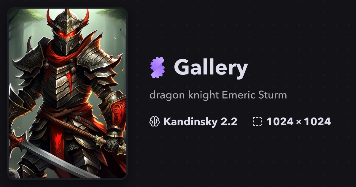 "dragon knight Emeric Sturm" | Gallery | Stablecog