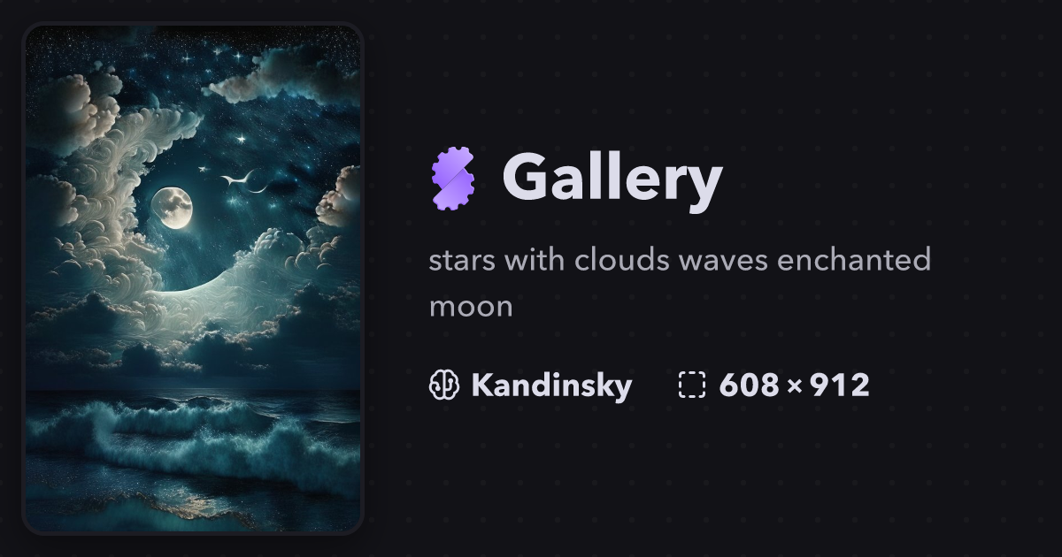 "stars with clouds waves enchanted moon" | Gallery | Stablecog