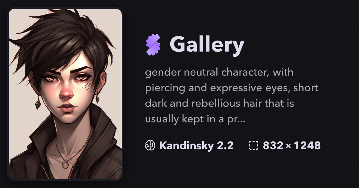 "gender neutral character, with pierci..." | Gallery | Stablecog