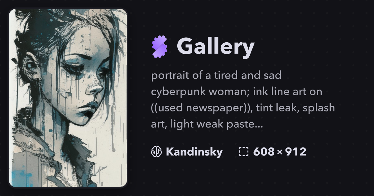 "portrait of a tired and sad cyberpunk..." | Gallery | Stablecog