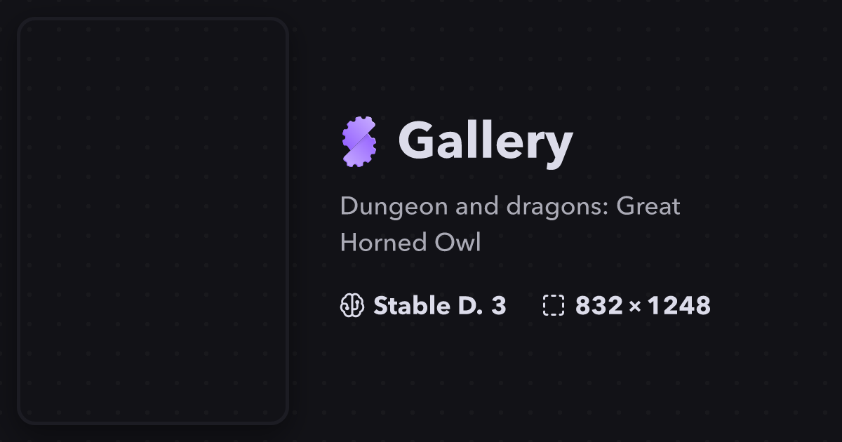 "Dungeon and dragons: Great Horned Owl" | Gallery | Stablecog