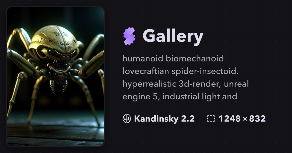 "humanoid biomechanoid lovecraftian spide..." | Gallery | Stablecog