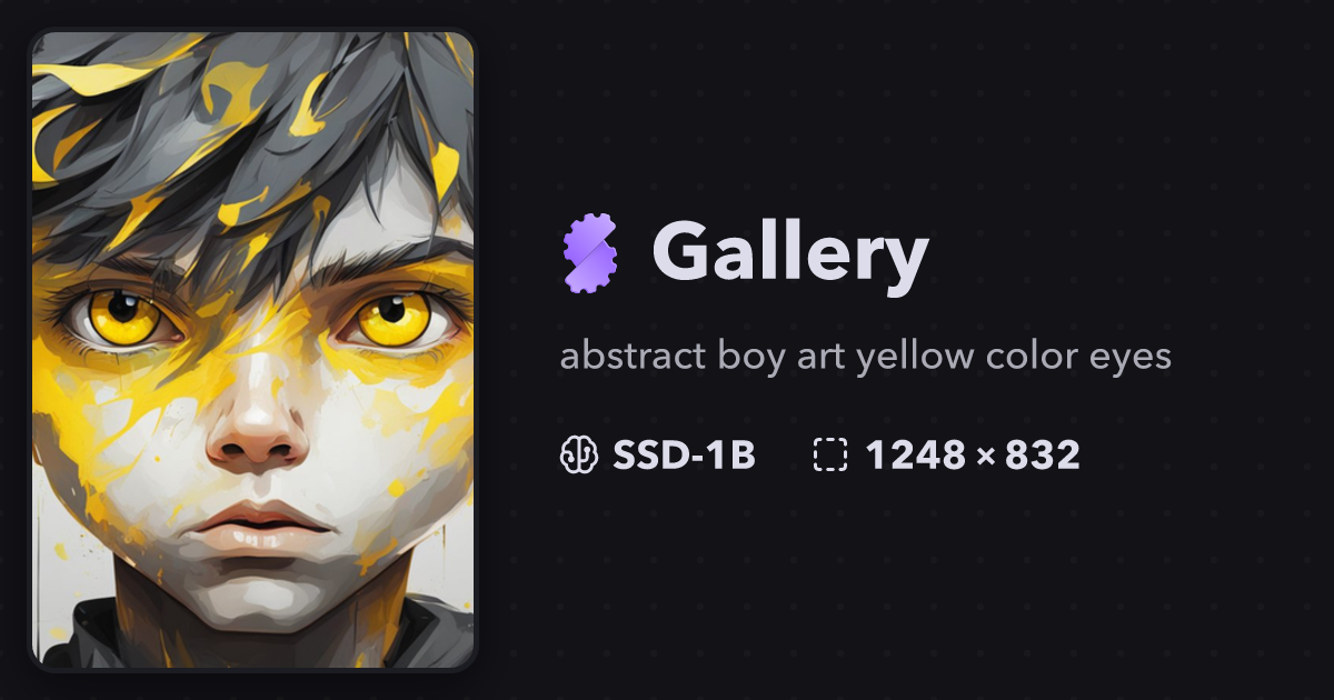 "abstract boy art yellow color eyes" | Gallery | Stablecog