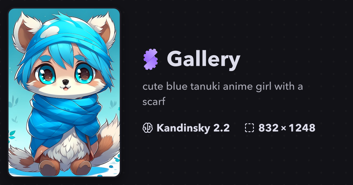 "cute blue tanuki anime girl with a scarf" | Gallery | Stablecog