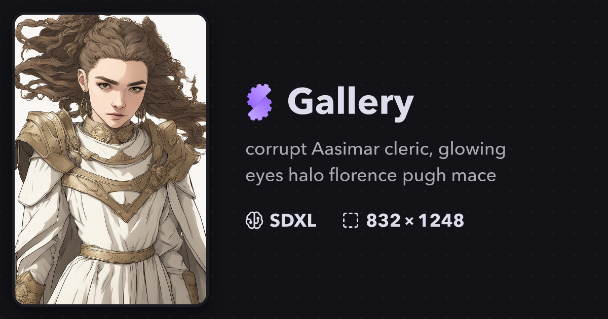 "corrupt Aasimar cleric, glowing eyes ..." | Gallery | Stablecog