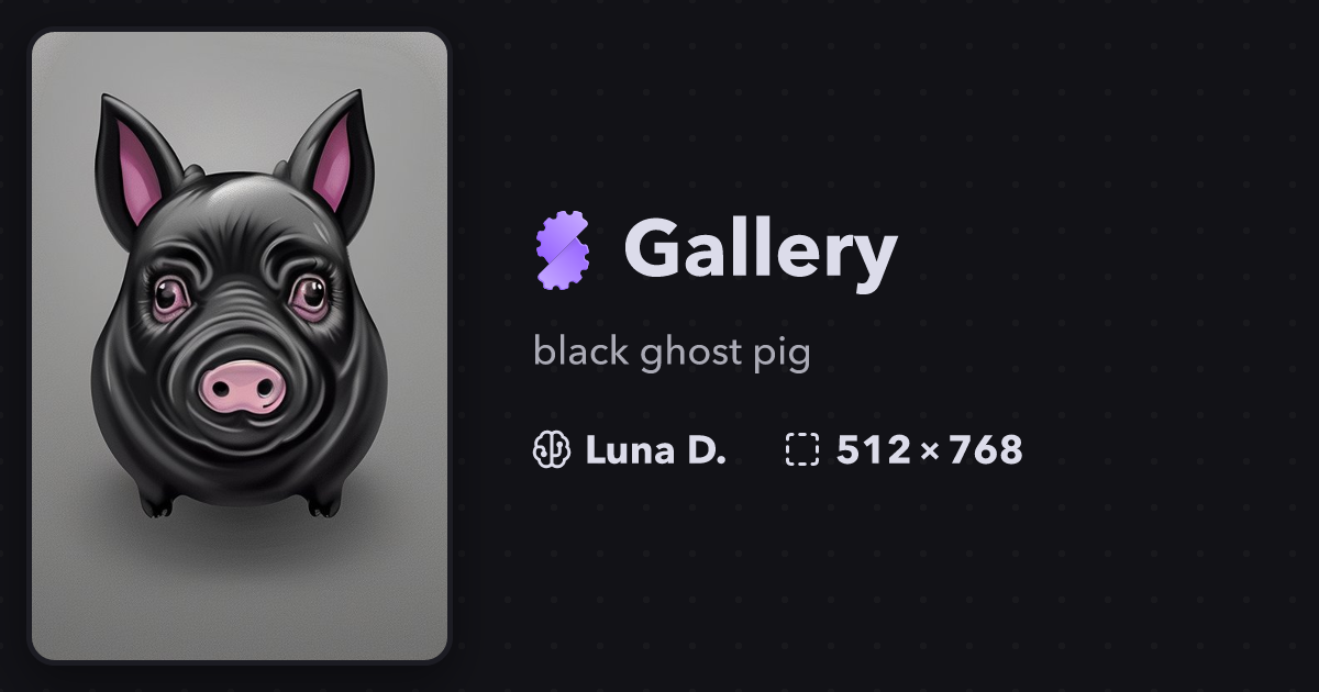 "black ghost pig" | Gallery | Stablecog