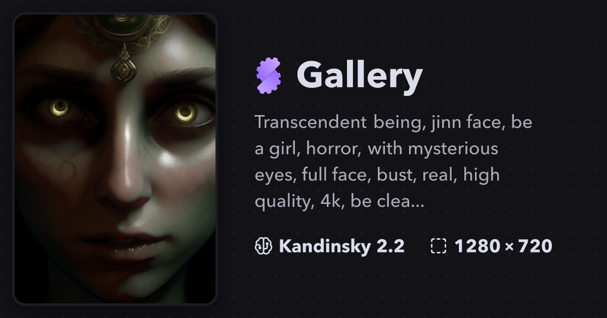 "Transcendent being, jinn face, be a g..." | Gallery | Stablecog