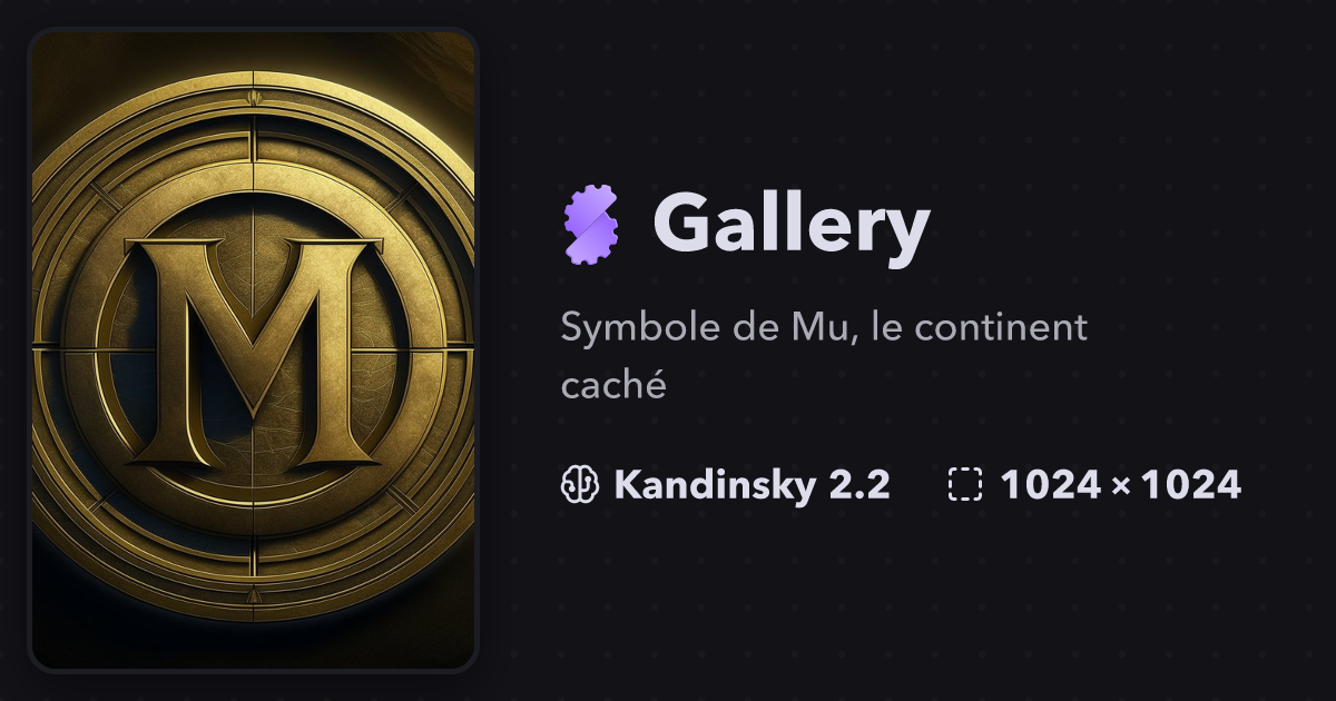 "Symbole de Mu, le continent caché" | Gallery | Stablecog