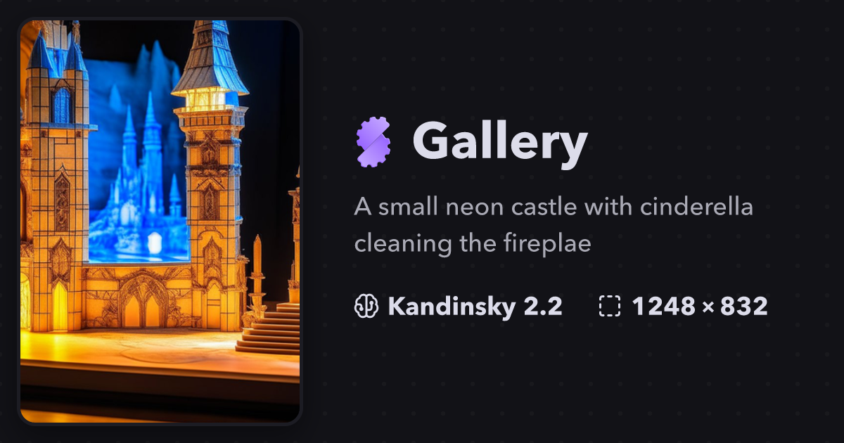 "A small neon castle with cinderella c..." | Gallery | Stablecog
