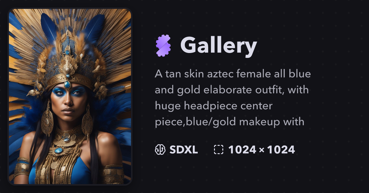 "A tan skin aztec female all blue and ..." | Gallery | Stablecog