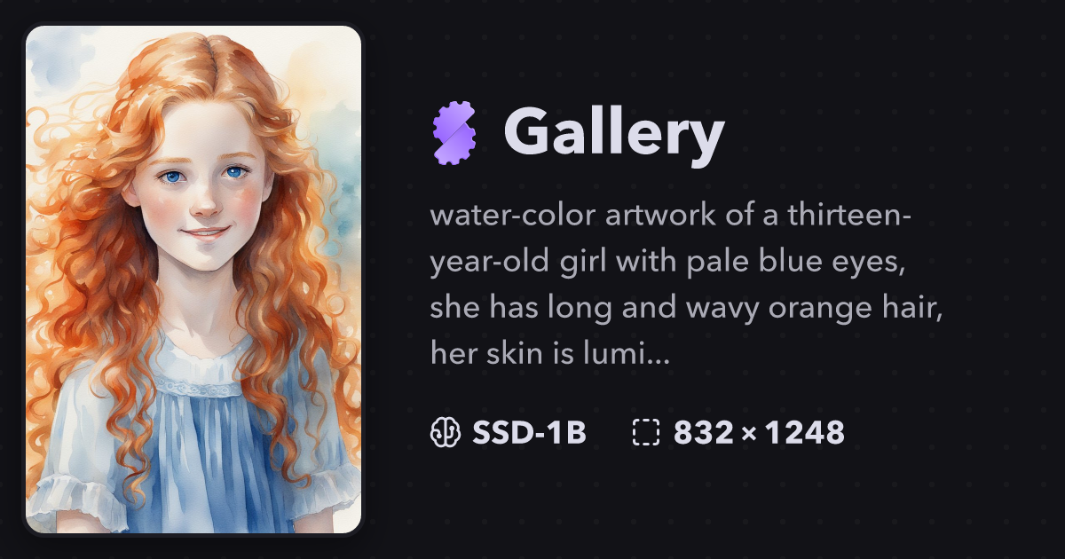 "water-color artwork of a thirteen-yea..." | Gallery | Stablecog