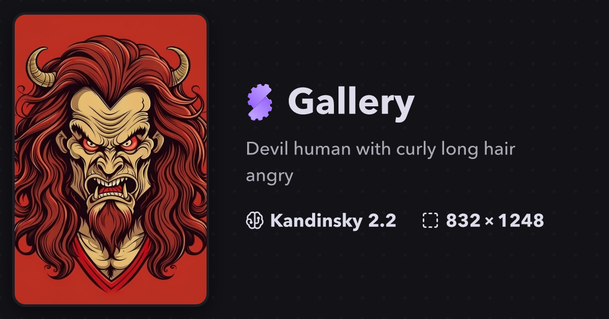 "Devil human with curly long hair angry" | Gallery | Stablecog