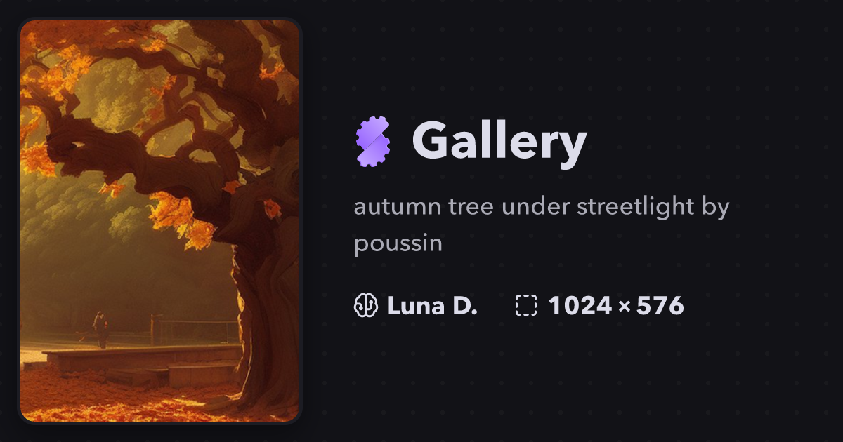 "autumn tree under streetlight by poussin" | Gallery | Stablecog
