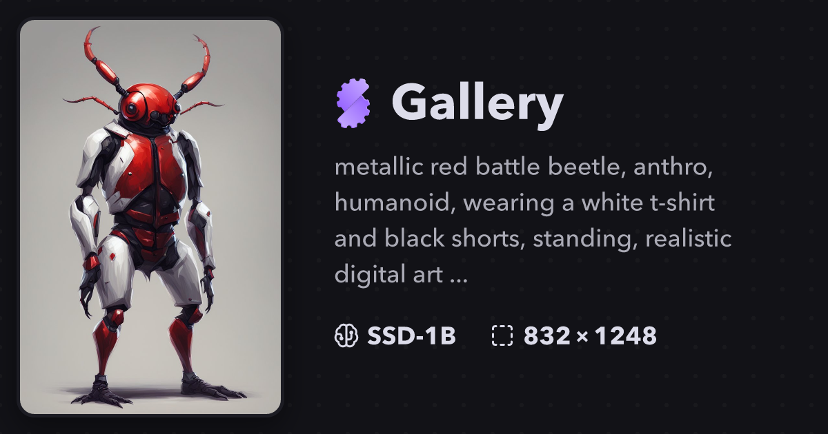 "metallic red battle beetle, anthro, h..." | Gallery | Stablecog