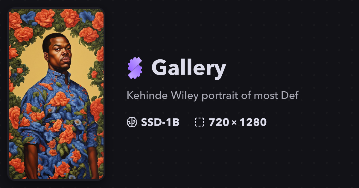 "Kehinde Wiley portrait of most Def" | Gallery | Stablecog