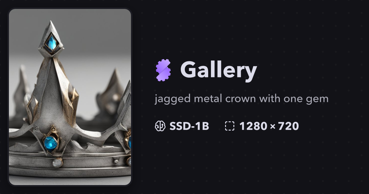 "jagged metal crown with one gem" | Gallery | Stablecog