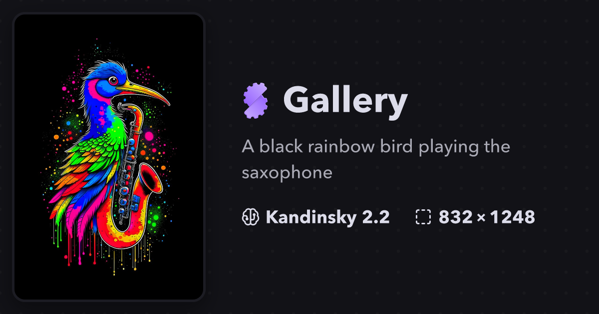 "A black rainbow bird playing the saxo..." | Gallery | Stablecog