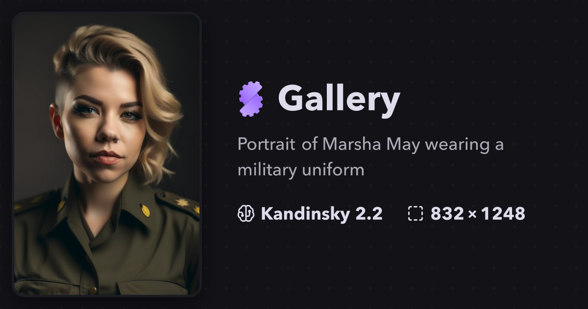 "Portrait of Marsha May wearing a mili..." | Gallery | Stablecog