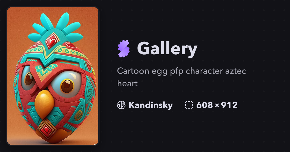 "Cartoon egg pfp character aztec heart" | Gallery | Stablecog