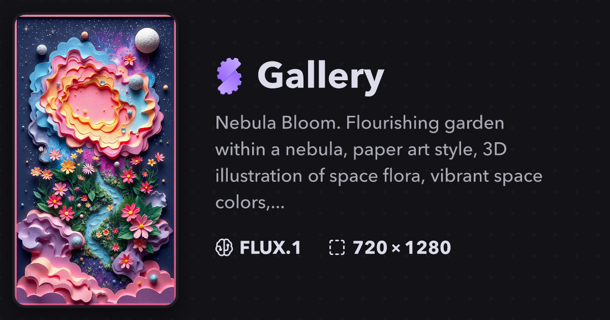 "Nebula Bloom. Flourishing garden with..." | Gallery | Stablecog