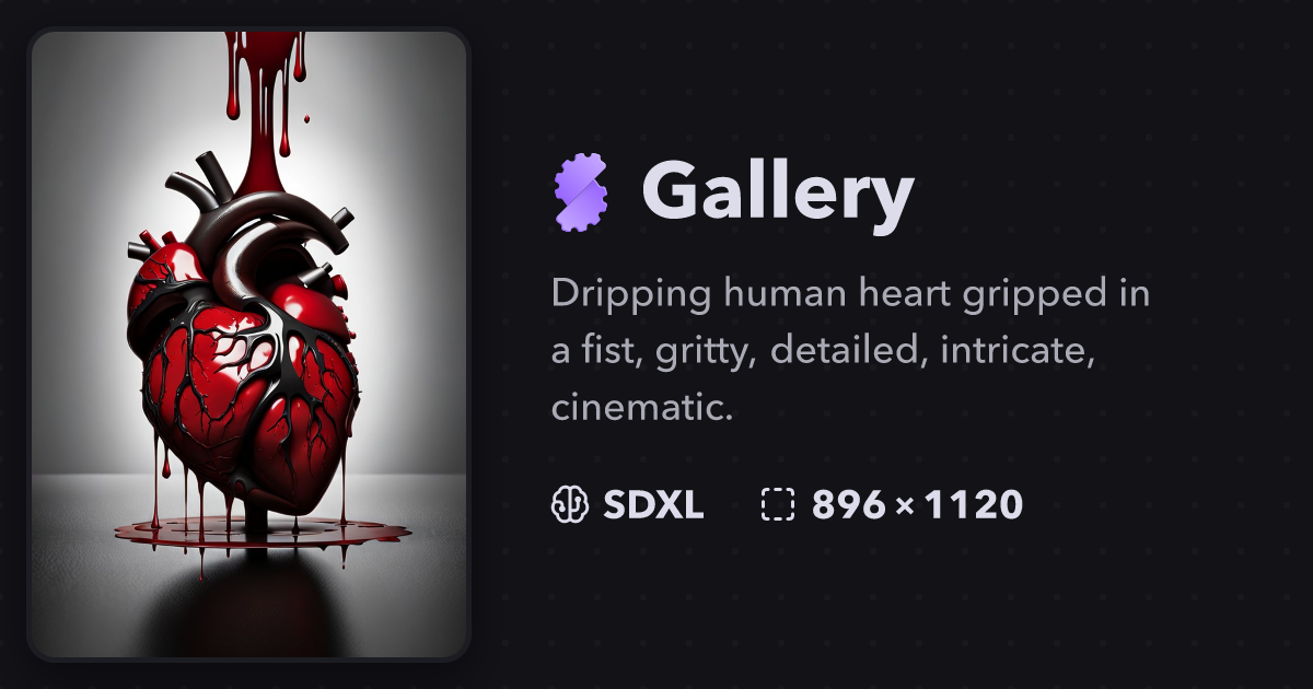 "Dripping human heart gripped in a fis..." | Gallery | Stablecog