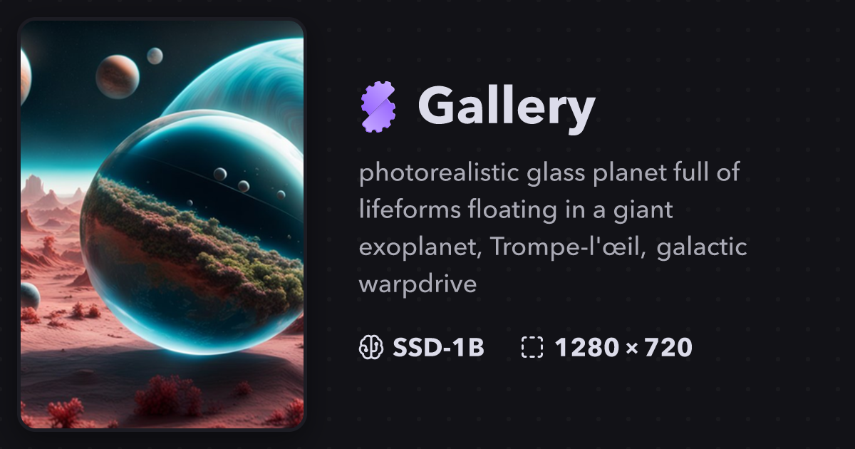 "photorealistic glass planet full of life..." | Gallery | Stablecog