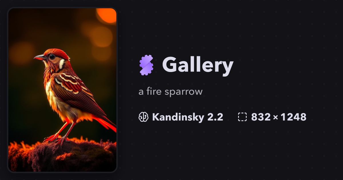 "a fire sparrow" | Gallery | Stablecog