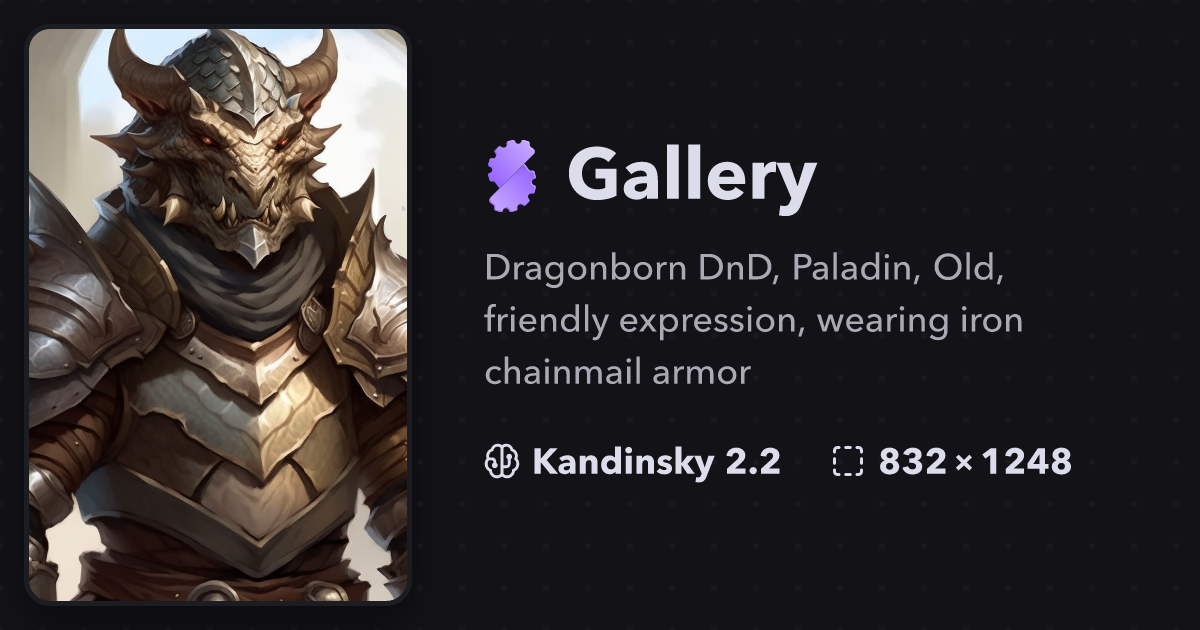 "Dragonborn DnD, Paladin, Old, friendl..." | Gallery | Stablecog