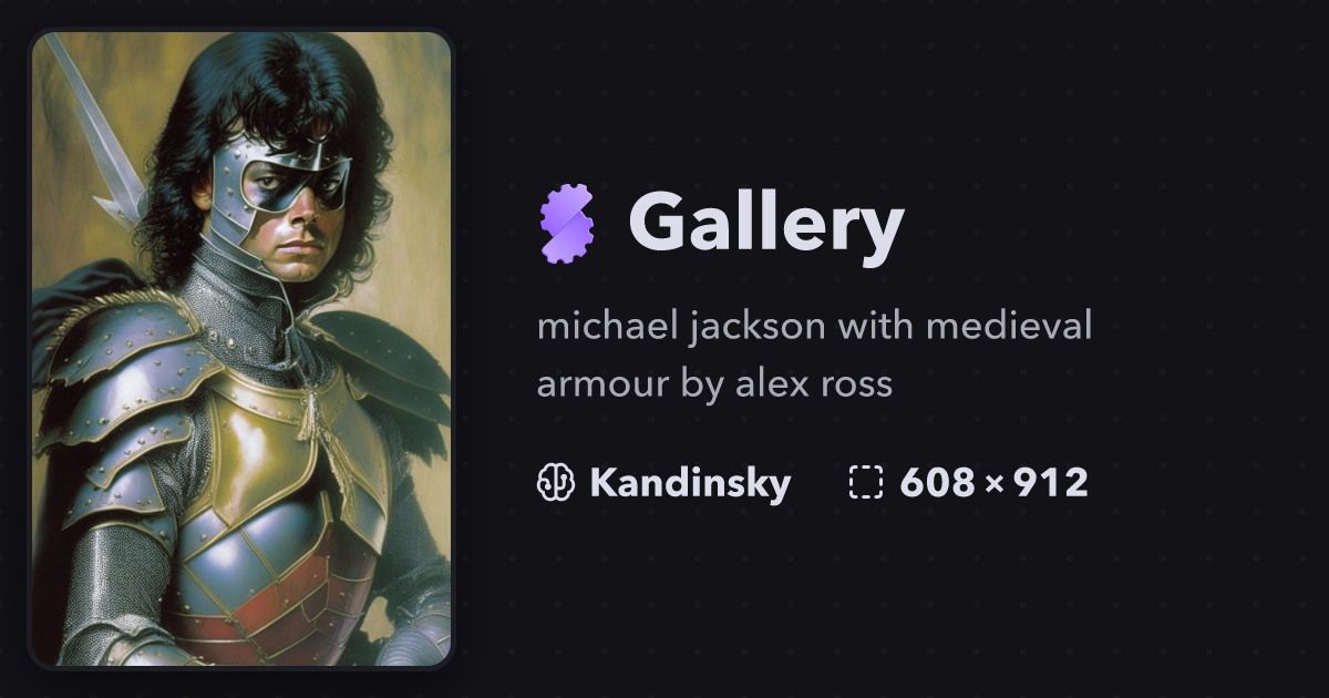 "michael jackson with medieval armour by ..." | Gallery | Stablecog