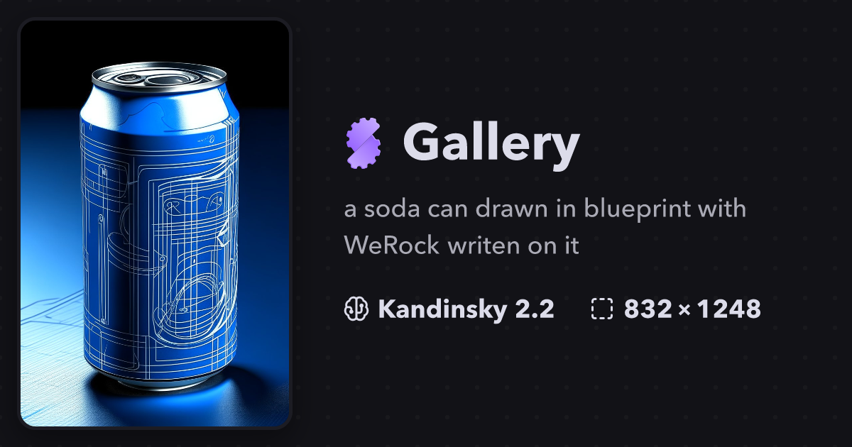 "a soda can drawn in blueprint with We..." | Gallery | Stablecog