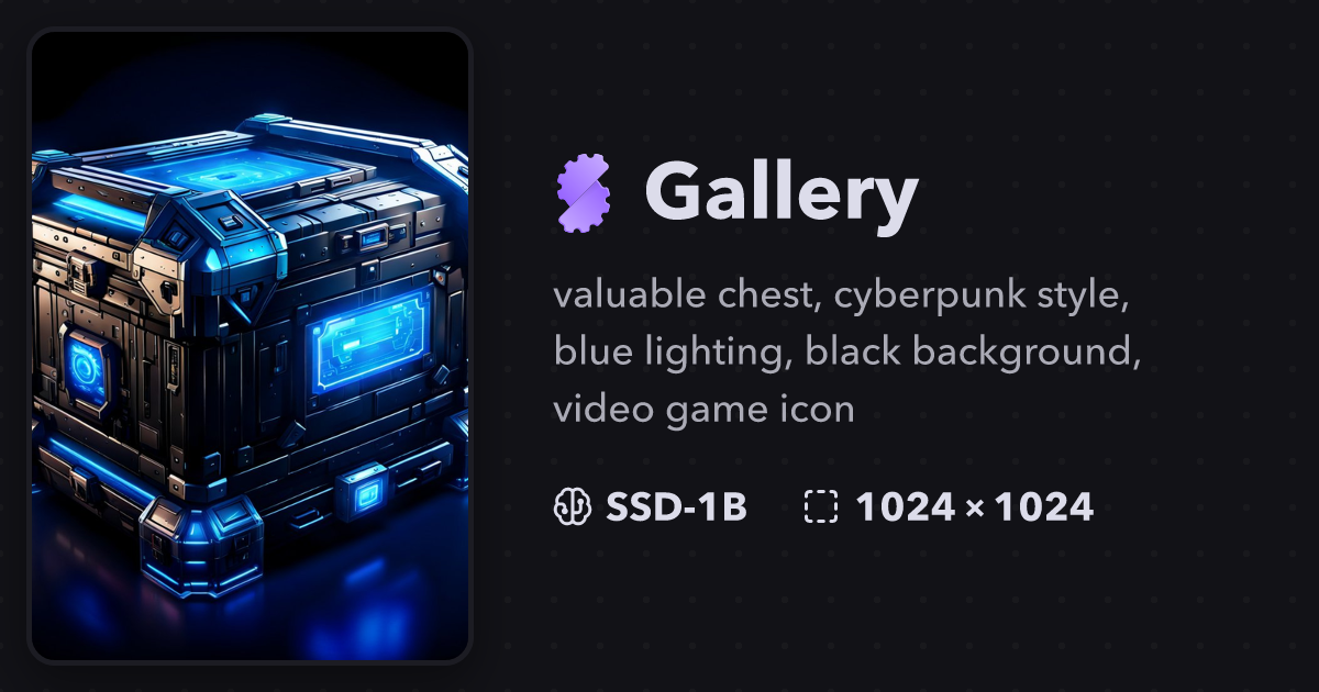 "valuable chest, cyberpunk style, blue..." | Gallery | Stablecog
