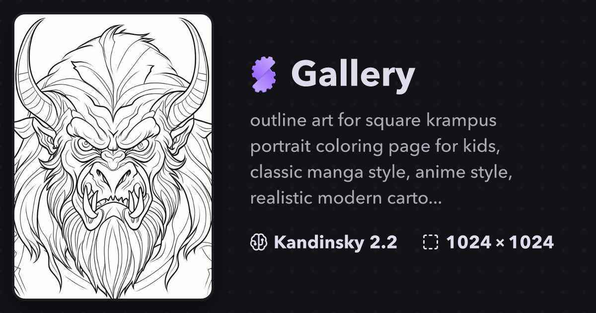 "outline art for square krampus portra..." | Gallery | Stablecog