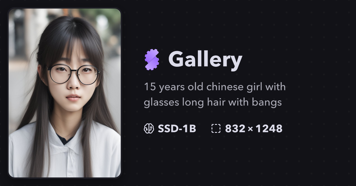 "15 years old chinese girl with glasse..." | Gallery | Stablecog