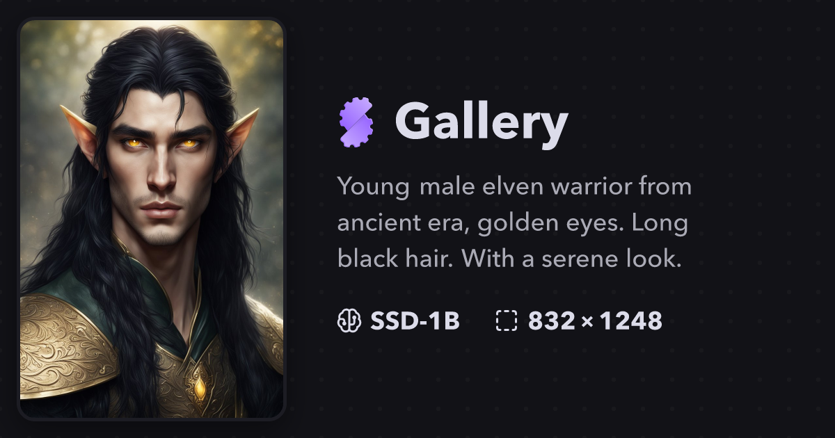 "Young male elven warrior from ancient..." | Gallery | Stablecog