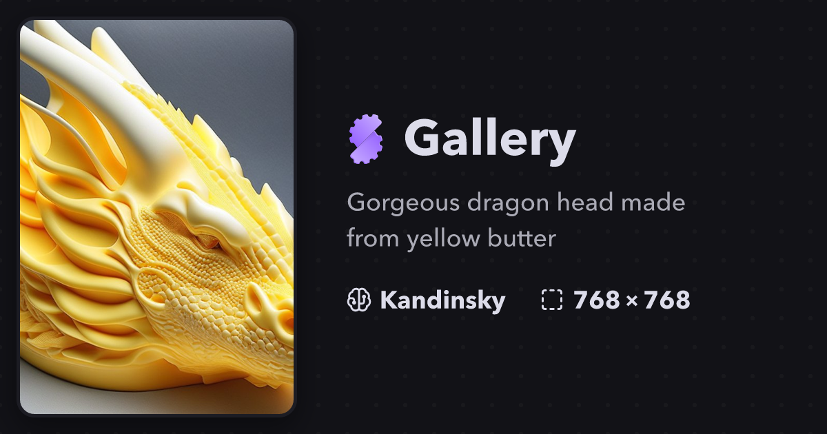 Gorgeous dragon head made from yellow butter | Gallery