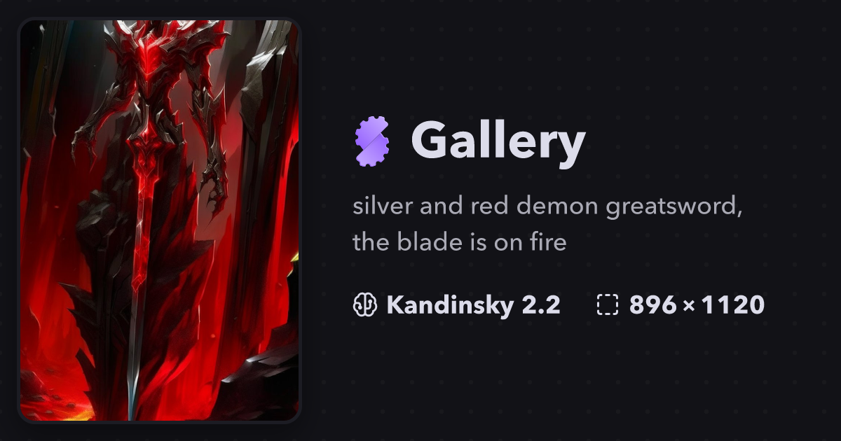 "silver and red demon greatsword, the ..." | Gallery | Stablecog