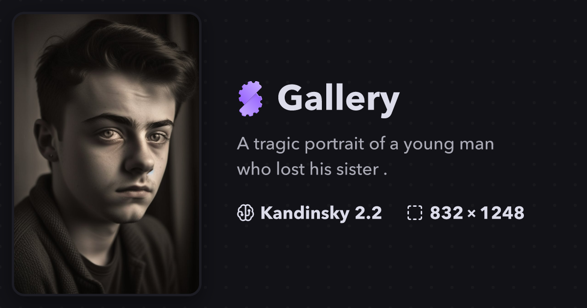 "A tragic portrait of a young man who ..." | Gallery | Stablecog