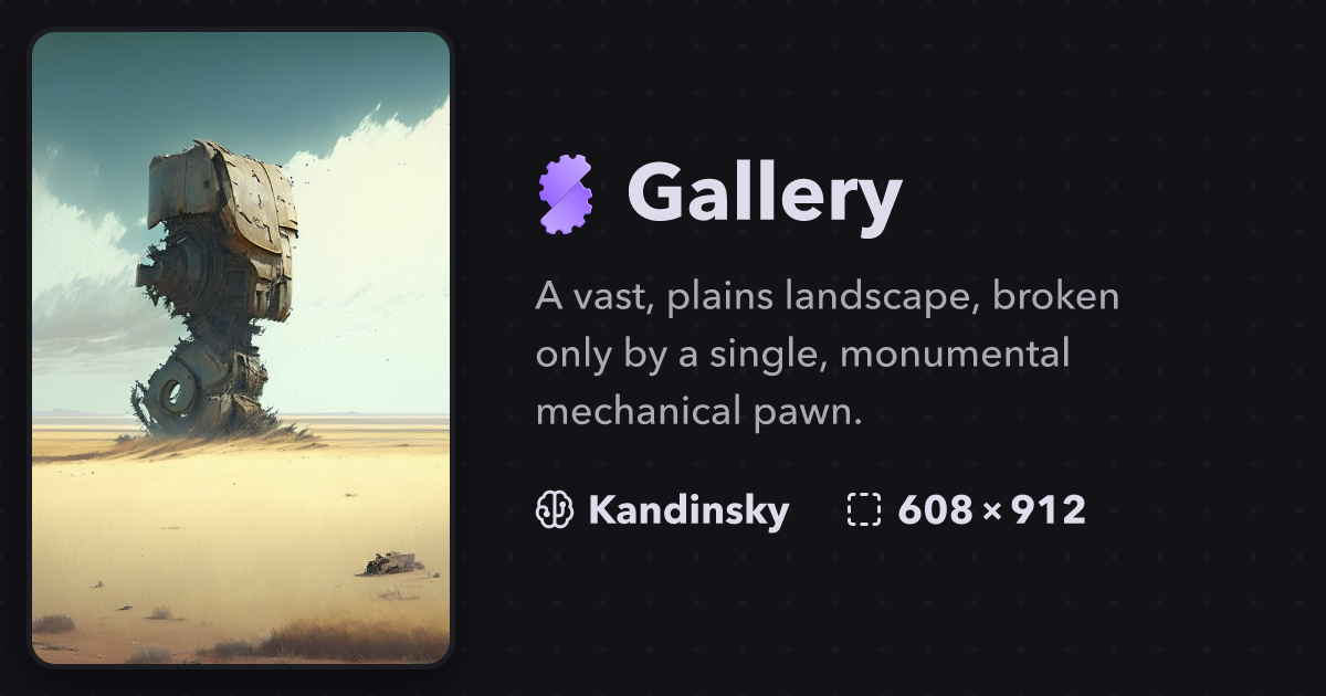 "A vast, plains landscape, broken only..." | Gallery | Stablecog