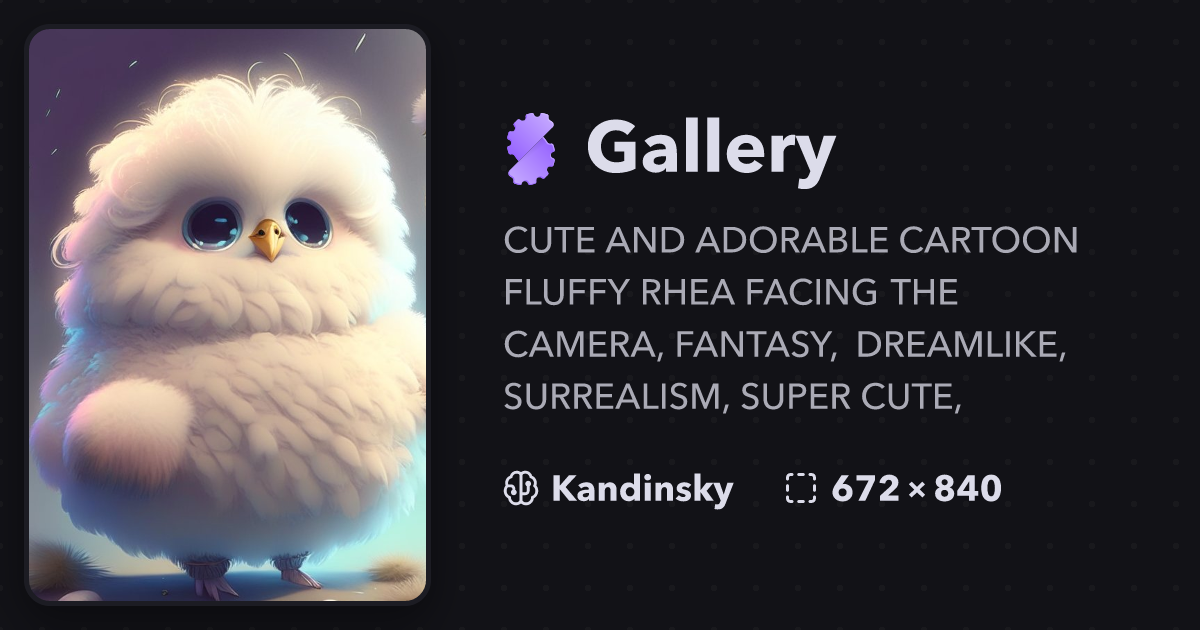 "CUTE AND ADORABLE CARTOON FLUFFY RHEA..." | Gallery | Stablecog