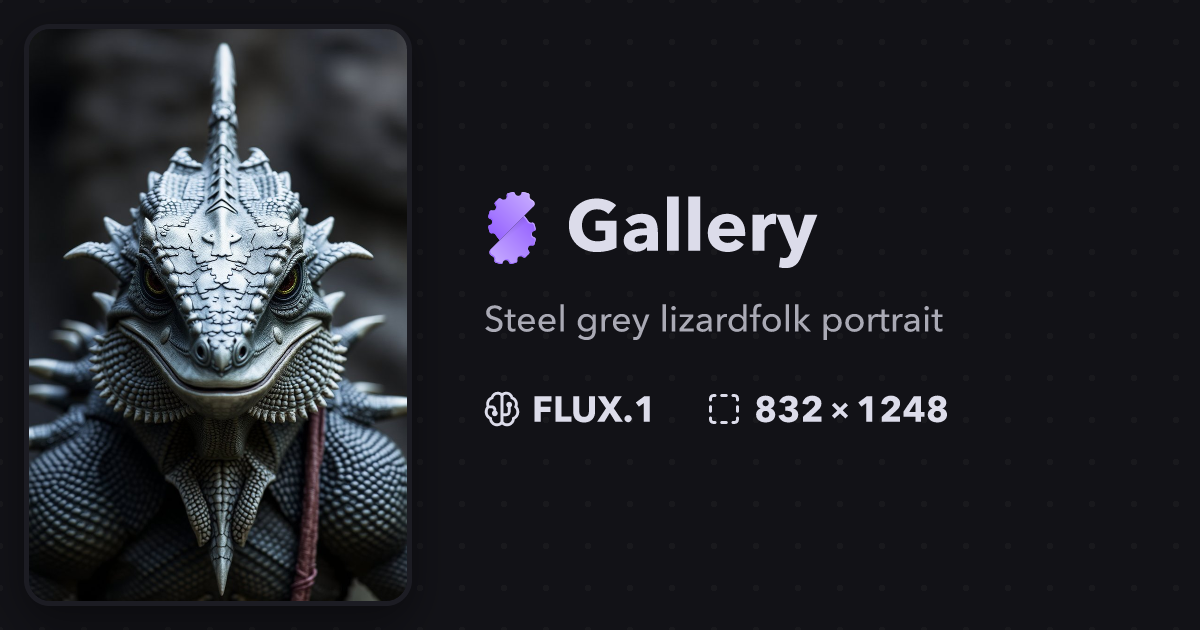 "Steel grey lizardfolk portrait" | Gallery | Stablecog