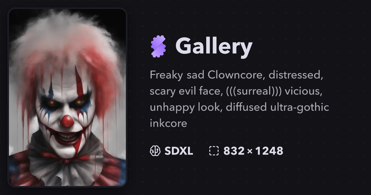 "Freaky sad Clowncore, distressed, sca..." | Gallery | Stablecog