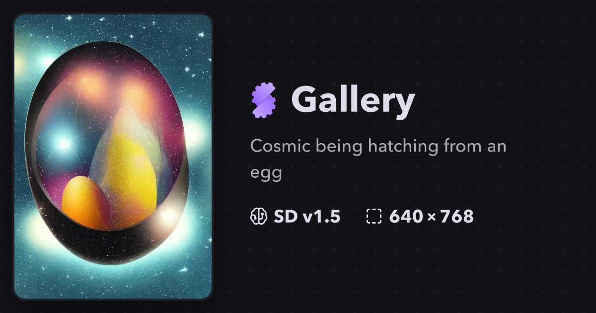 "Cosmic being hatching from an egg" | Gallery | Stablecog