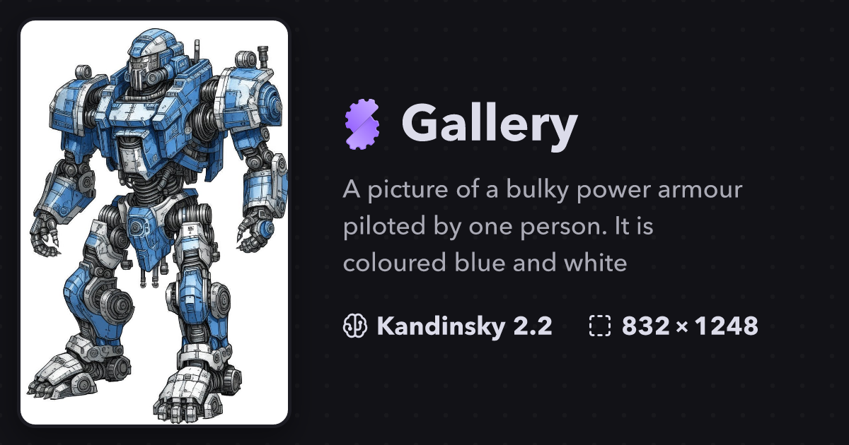 "A picture of a bulky power armour pil..." | Gallery | Stablecog