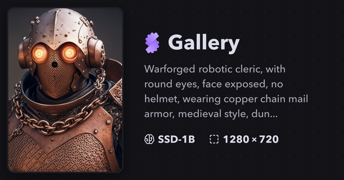 "Warforged robotic cleric, with round eye..." | Gallery | Stablecog
