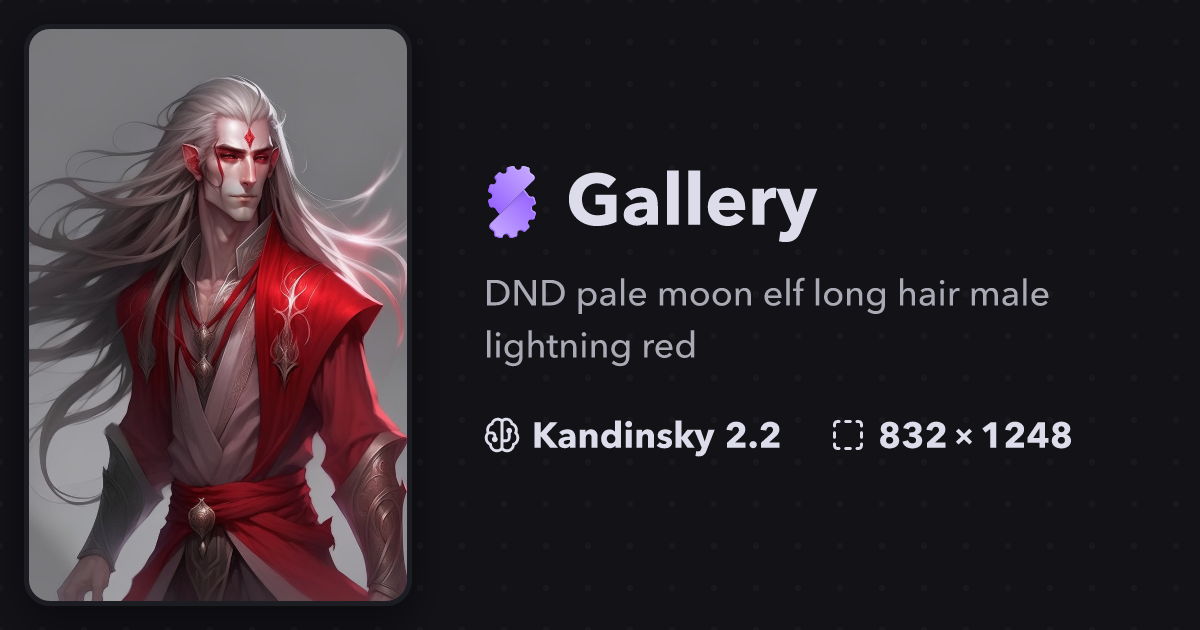 "DND pale moon elf long hair male ligh..." | Gallery | Stablecog