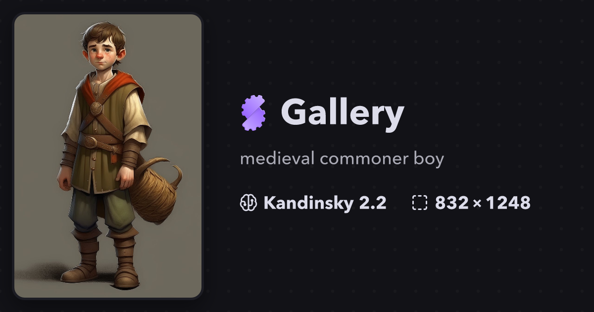 "medieval commoner boy" | Gallery | Stablecog