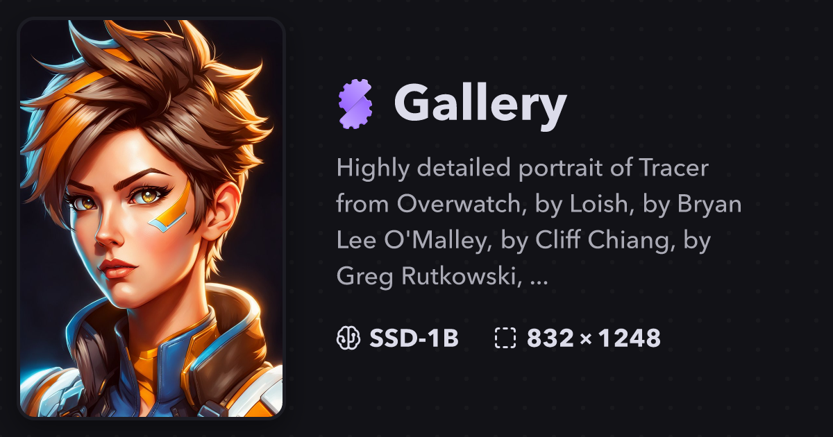 "Highly detailed portrait of Tracer fr..." | Gallery | Stablecog