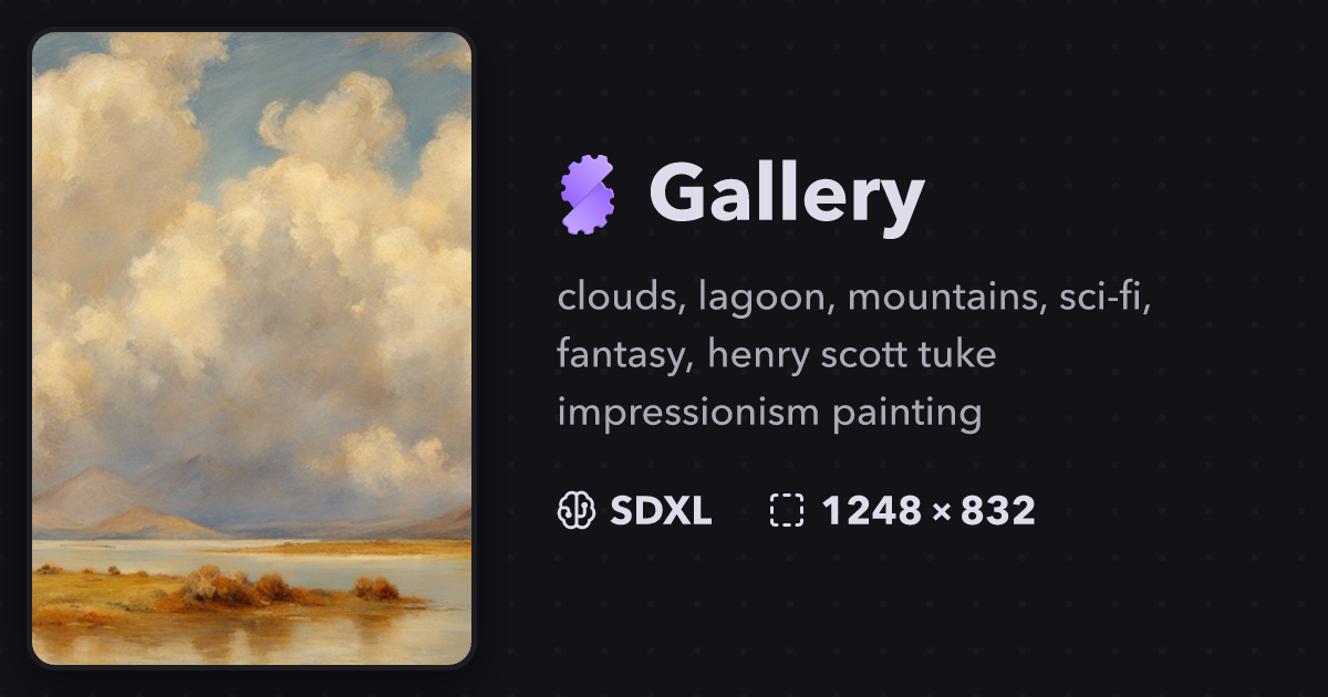 "clouds, lagoon, mountains, sci-fi, fa..." | Gallery | Stablecog